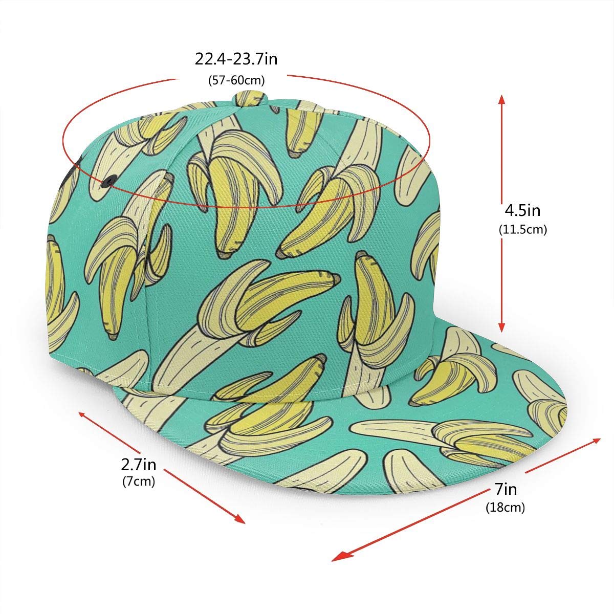 antkondnm Funny Banana Hat for Men/Women Flat Brim Baseball Cap Snapback Trucker Hat