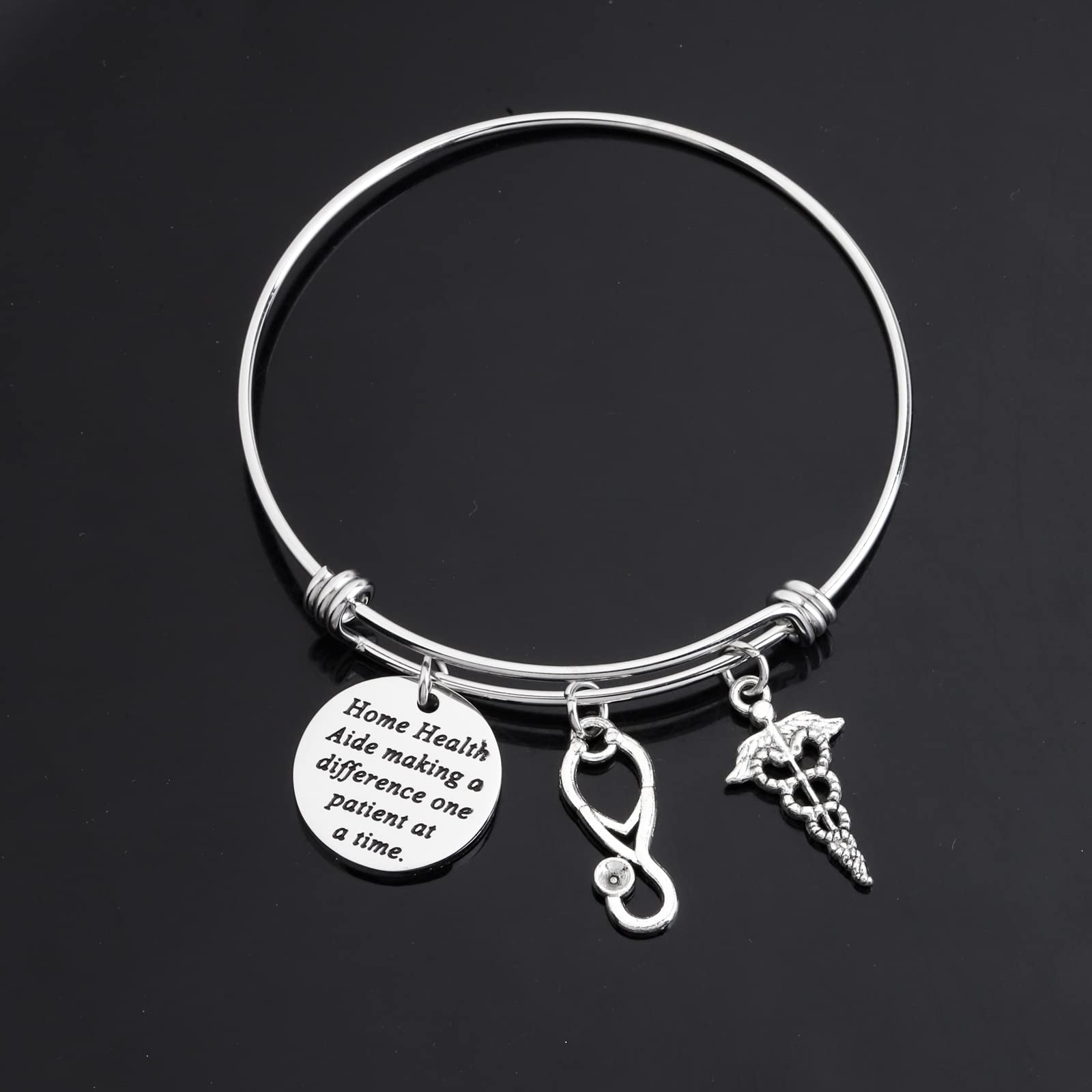 BAUNA Home Health Aide Gifts Home Health Aide Stethoscope Keychain(Home Health Aide-bracelet)