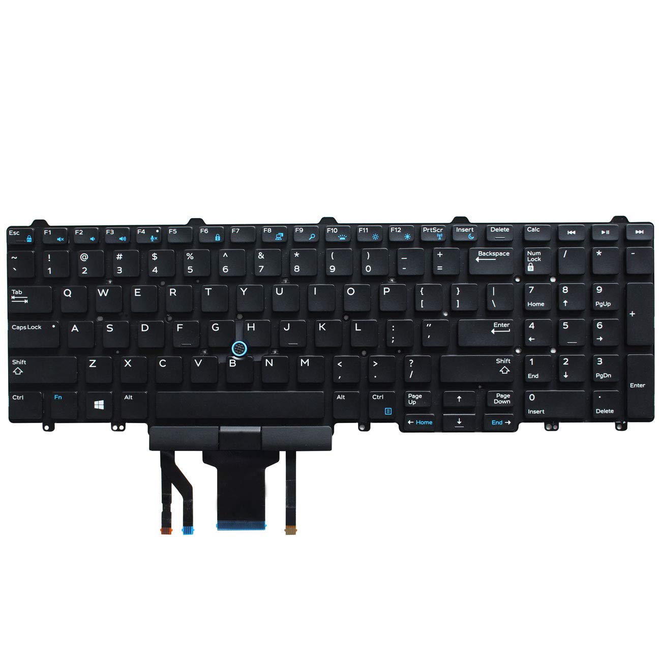 AUTENS Replacement US Keyboard for Dell Latitude E5550 E5570 5550 5580 5590 5591 / Precision 3510 3520 7510 7520 7710 7720 Laptop with Pointer No Frame (Backlight)