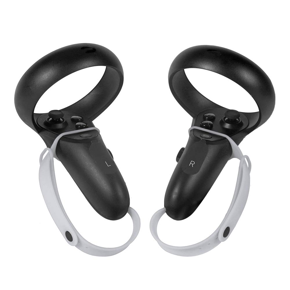 HIJIAO Design silicone Knuckle Strap for Oculus Quest/Oculus Rift S Touch Controller Grip Accessories (1 Pair) (gray)