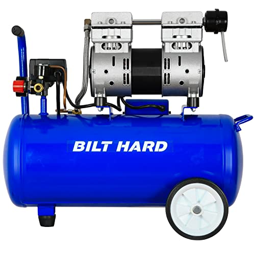 BILT HARD Ultra Quiet Air Compressor 8 Gallon, Oil-Free, Electric Shop Air Compressor Portable, CSA Certified Blue
