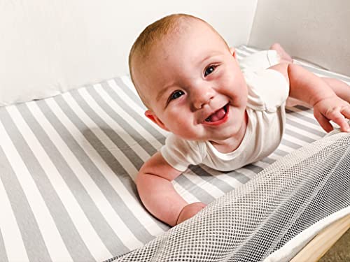 Pack n Play Sheets – Premium Pack and Play Sheets 4 Pack – 100% Super Soft Jersey Knit Cotton Playard Mattress Sheets – Portable Playpen Fitted Play Yard Mini Crib Sheet For Boy & Girl (24 x 38 x 5)