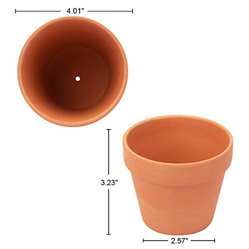 BLQH [26 Pack] 4" Planter Nursery Pots Clay Pots Terracotta Pot Clay Ceramic Pottery Planter Cactus Flower Pots Succulent Nursery Pots Garden Terra Cotta Pots with Drainage Hole (26)