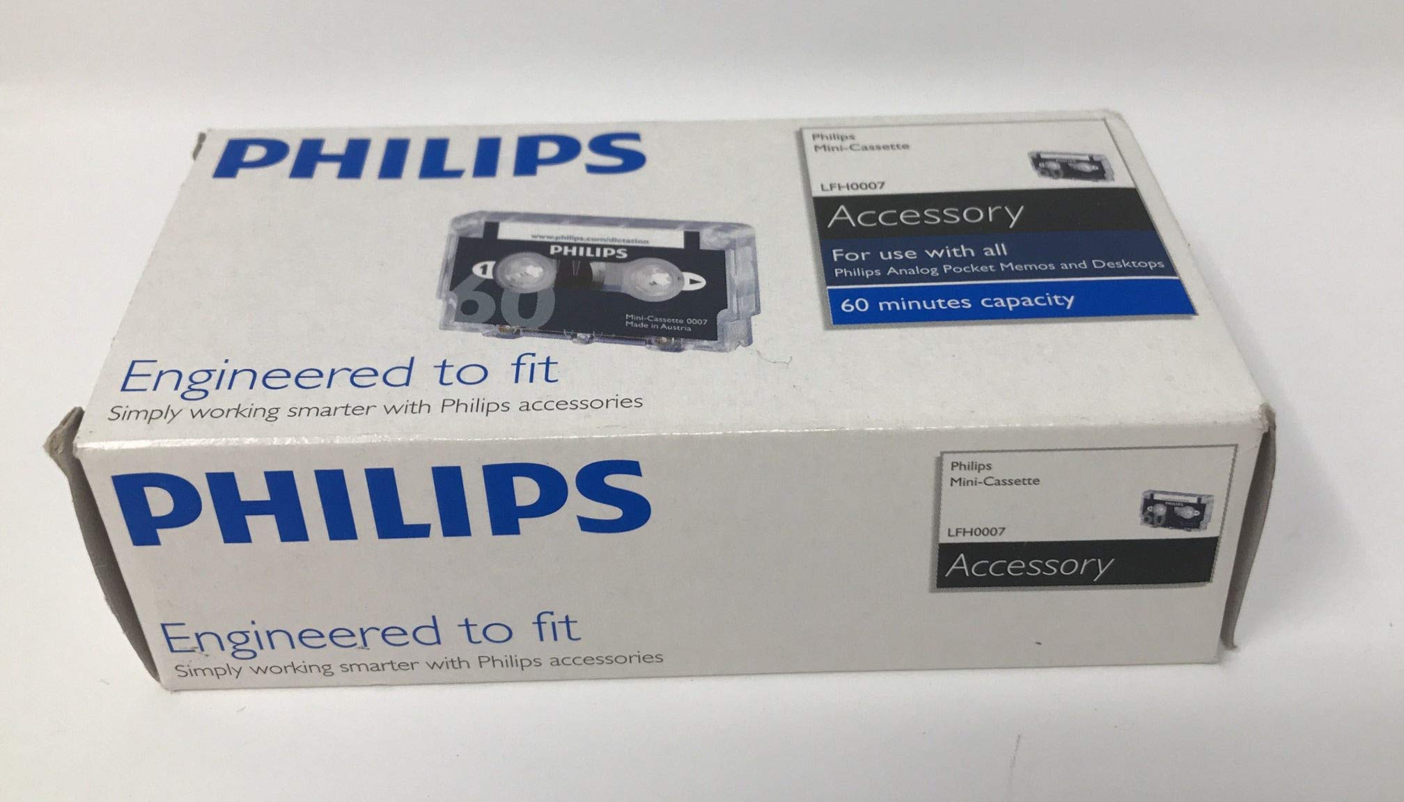 Philips LFH0007 10 Pack 60-Minute Mini Cassette Tape - 10-Pack