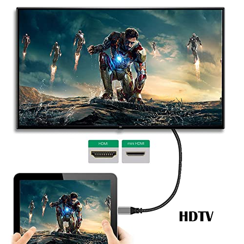 cablecc 4K Type-C 90 Degree Left Angled Mini HDMI 1.4 Male to HDMI Female Extension Cable for DV MP4 Camera DC Laptop