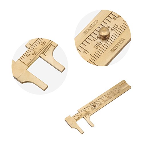 Brass Mini Vernier Caliper Sliding Gauge Vernier Caliper Double Scales mm/inch Ruler Measuring Tool for Jewellery Measurement 80mm/100mm (Double Scale 80mm)