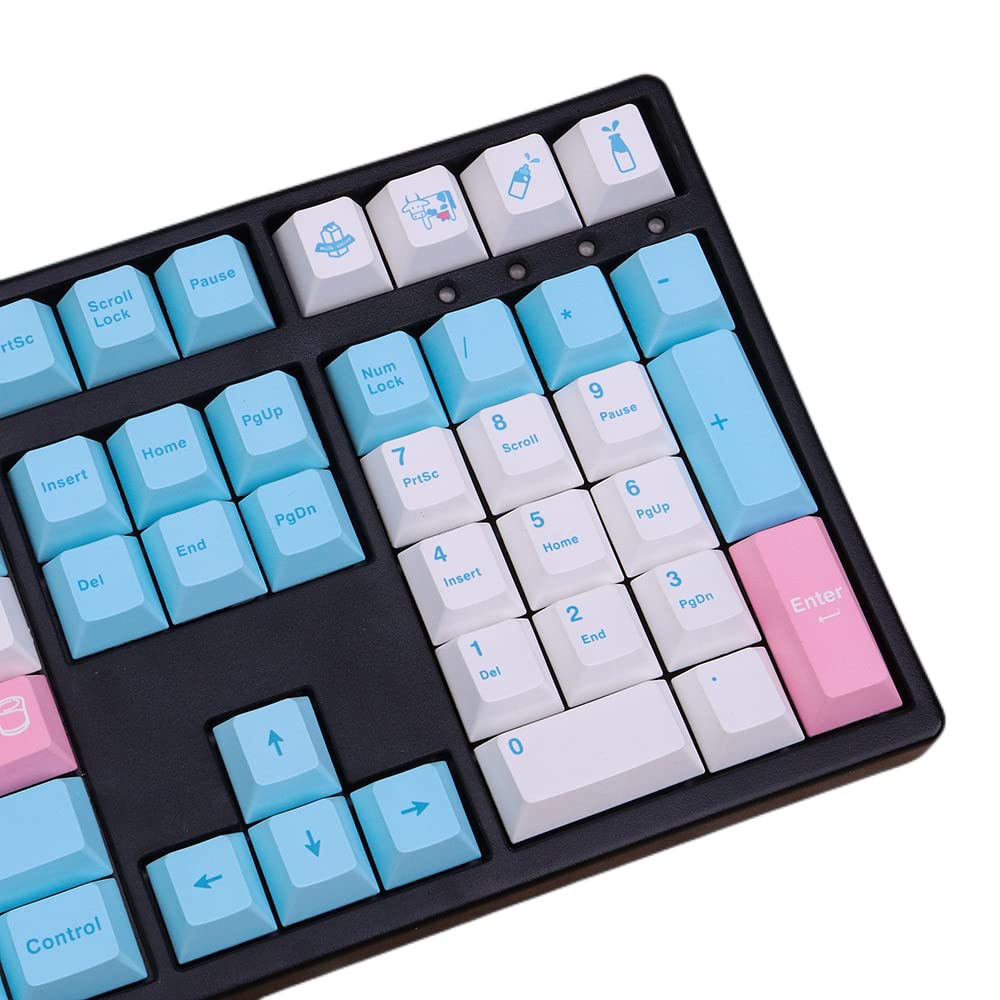 Benemate 104 + 37 Keycap Set, Dye-Sublimation PBT Keycaps, Cherry Profile Custom Keycaps for DIY Cherry MX Mechanical Gaming Keyboards, Milk Cover