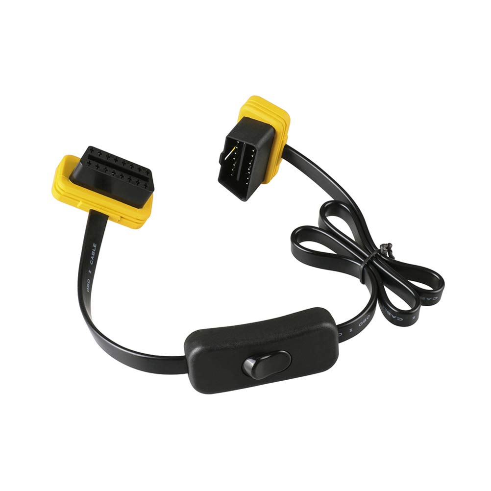AUTOOL OBD2 Cables, Low Profile 60cm OBDII 16 Pin Male to Female Diagnostic Extension Cable Cord with Switch