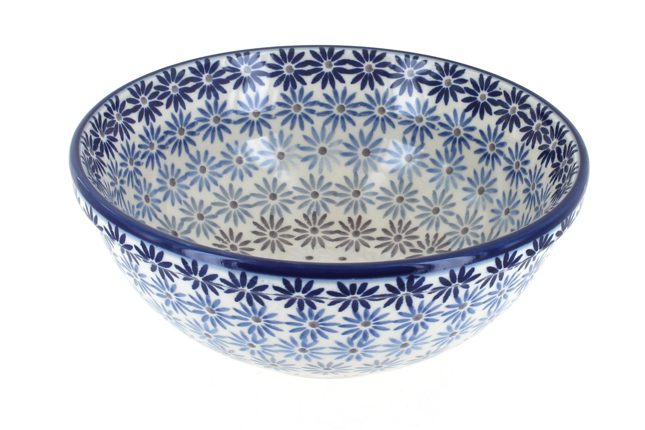 Blue Rose Polish Pottery Harmony Cereal/Soup Bowl