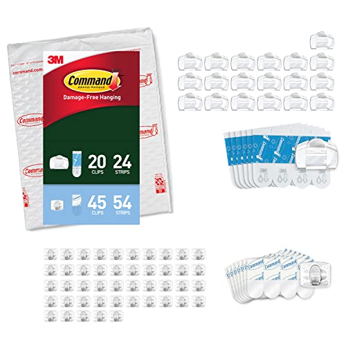 Command Christmas Light Clips Set - Holiday Decor with Outdoor Light Clips and Clear Light Clips, Command Strips included