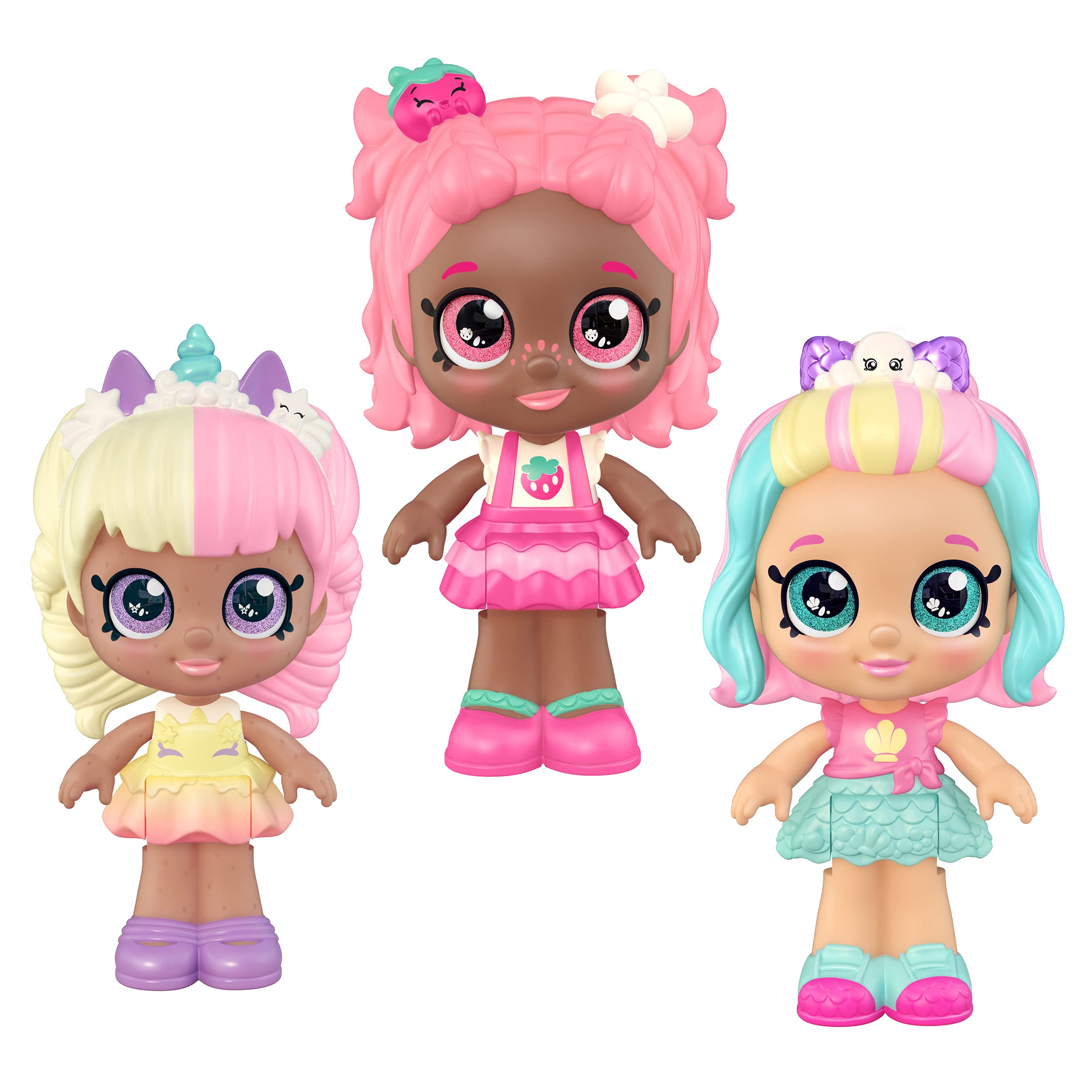 Kindi Kids Minis Collectible Posable Bobble Head Figurine 3pc - Mini Besties