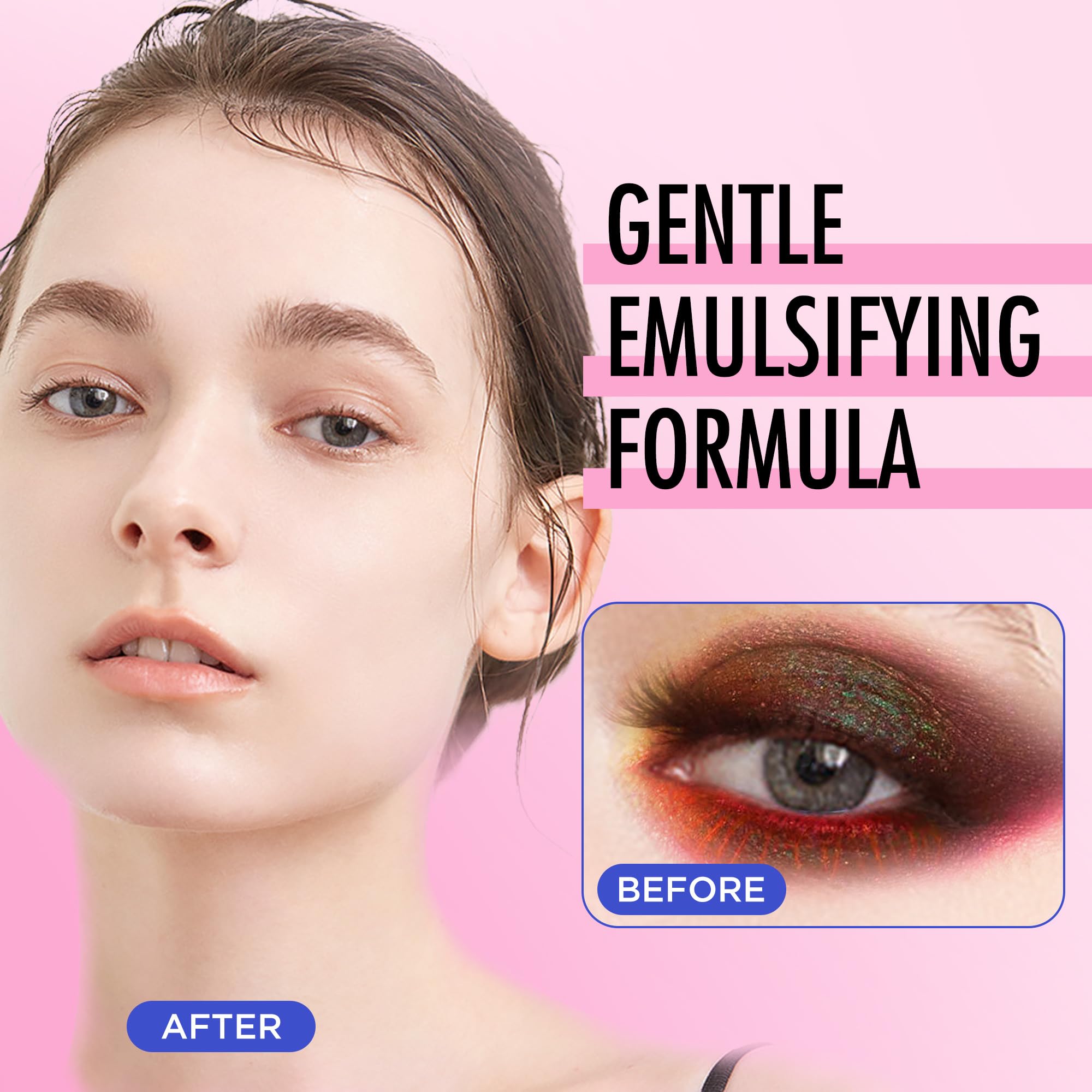BEPHOLAN Cluster Lash Glue Remover 100ml, DIY Eyelash Extension Remover, Bond & Seal Adhesive Professional & Self Use, for Sensitive Eyes, Eye Makeup & Mascara Remover