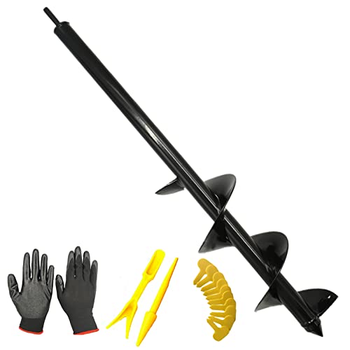 CHCYWJGJ Large Size Auger Drill Bit for Planting 4x24inch Hole Digger for Any Hex Drive Drill ,Garden Auger Spiral Drill Bit for Sand/Wet/Dry Soil