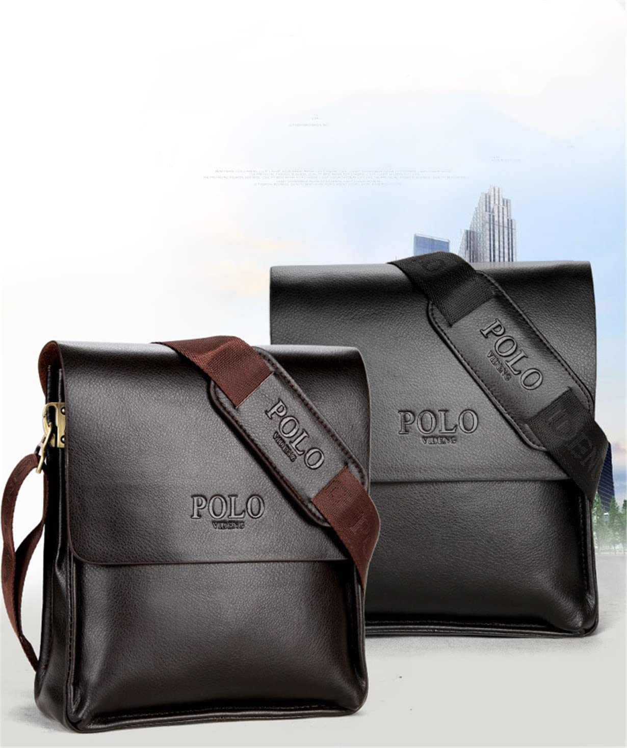 BBJMTCJTZ Commute Shoulder Bags Leather Bags for Men (black)