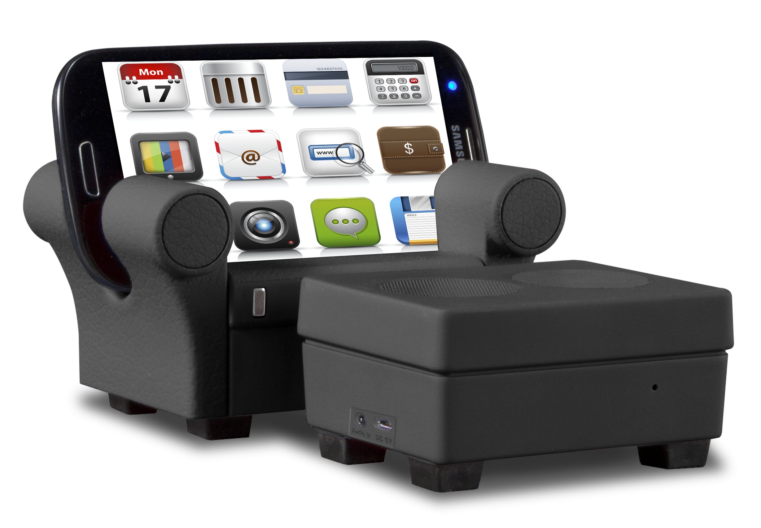 Phoniture Wireless Bluetooth Speaker and Charging Station (Black)
