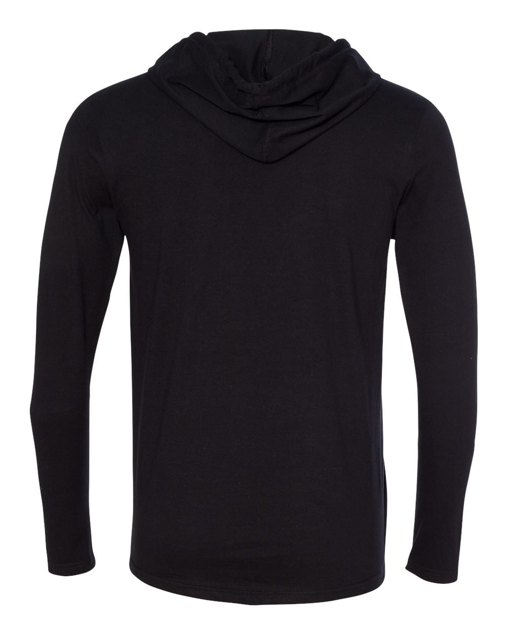 Anvil Lightweight Long-Sleeve Hooded T-Shirt (987AN)- BLACK/DARK GREY,XL
