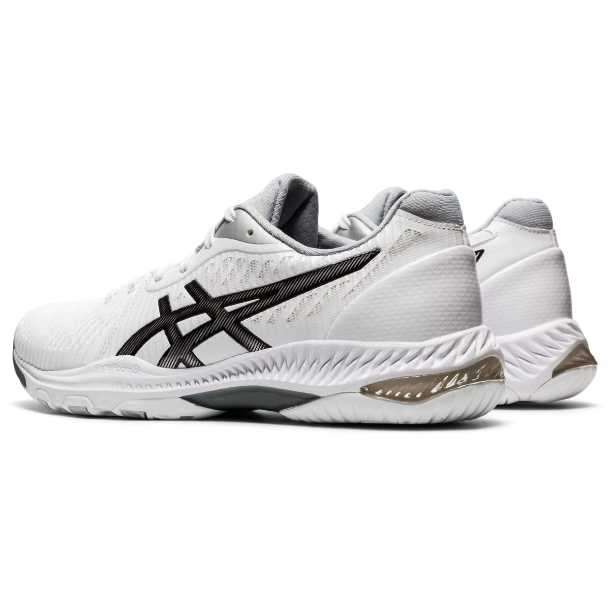 ASICS Women's NETBURNER BALLISTIC FlyteFoam 2 Volleyball Shoes, 6.5, WHITE/BLACK