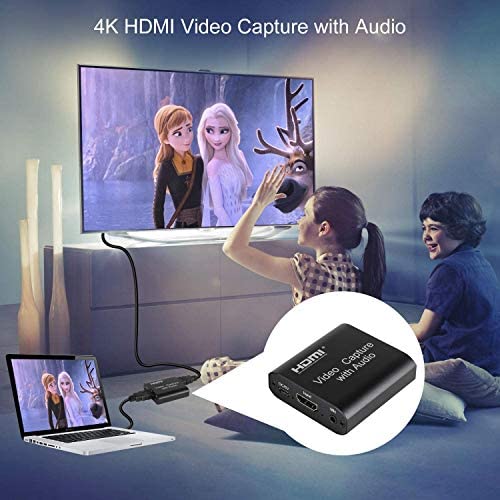 Audio Video Capture Card USB3.0, HDMI Video Capture Device 4K 1080P 60FPS, Game Capture Card for Switch, HD Ultra-Low Latency for Live Streaming