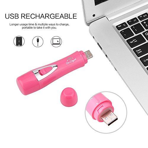 Rechargeable Facial Hair Removal for Women - Painless Nose Ear Eyebrows Trimmer Remover (Pink 2 in 1)