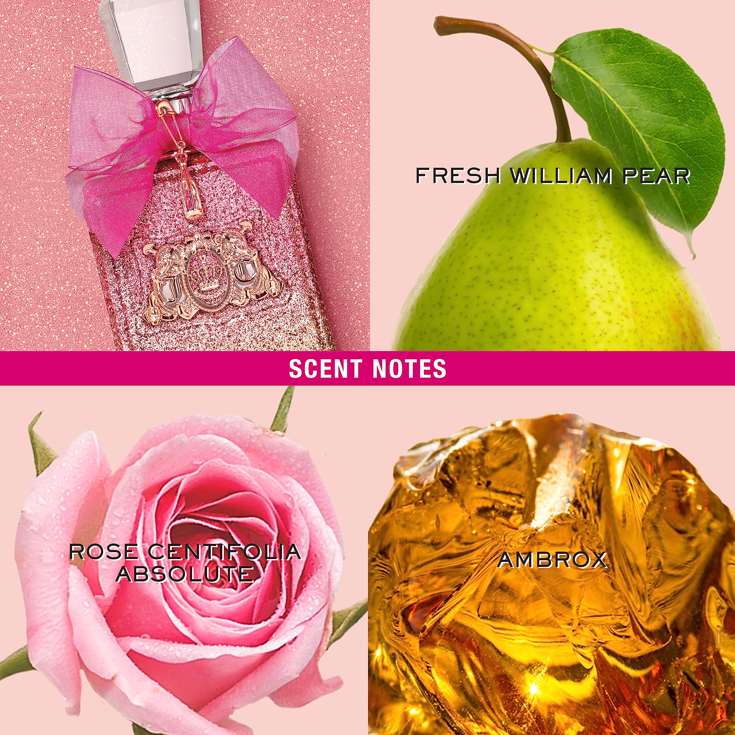 Women's Perfume by Juicy Couture, Viva La Juicy Rose, Eau De Parfum EDP Spray, 3.4 Fl Oz
