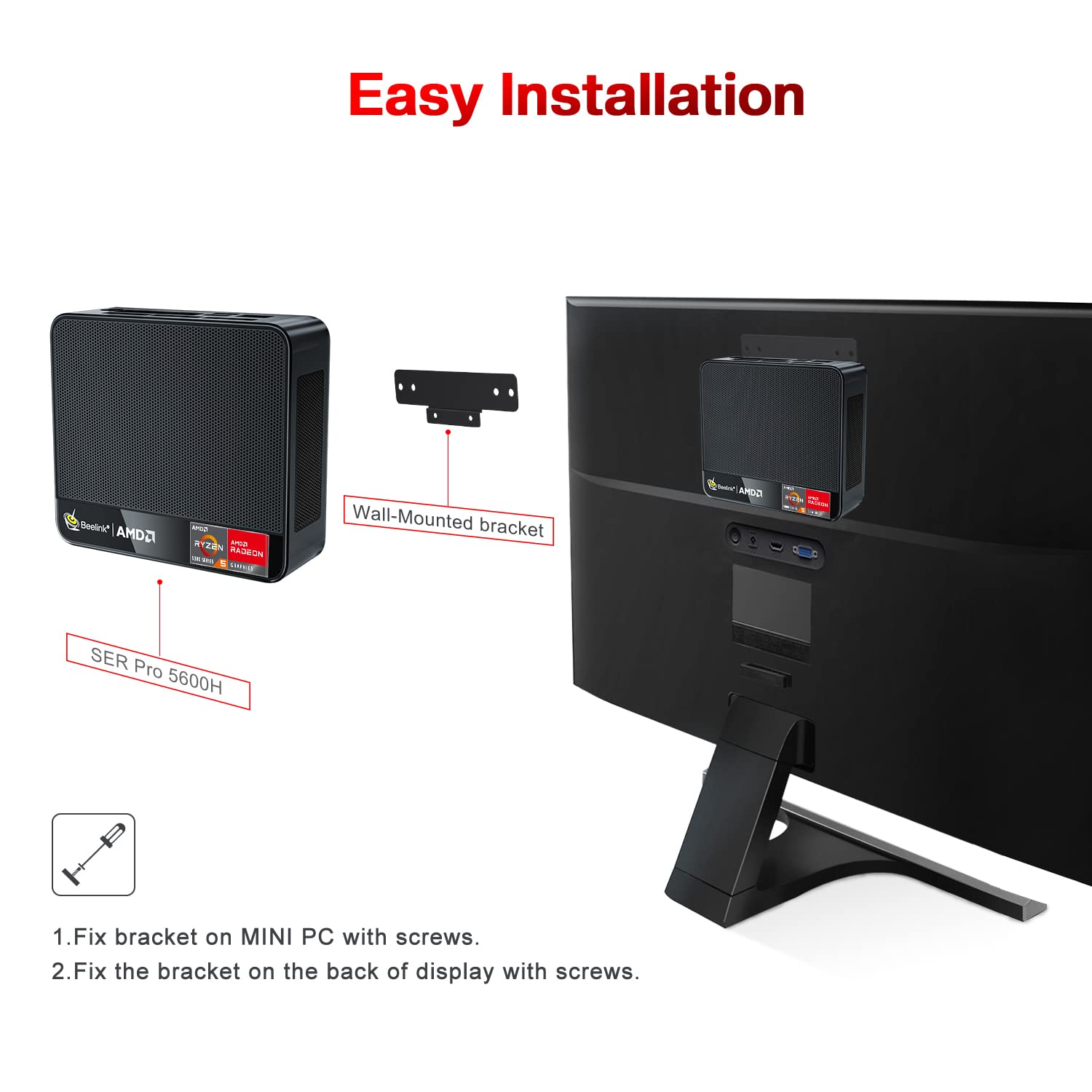Beelink SER4 Mini PC,AMD Ryzen 7 4800U Processor,up to 4.2 GHz(8C/16T),Mini Computer with 16G DDR4 RAM/500GB M.2 NVMe 2280 SSD,4K FPS/WiFi 6E/BT5.2/Support Auto Power On