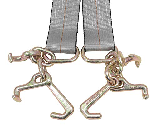 Mytee Products Tow Straps V Bridle 3" x 24" w/ RTJ Cluster Hooks 5400 lbs Working Load | Recovery V Strap for Wrecker, Rollback, Car Hauler