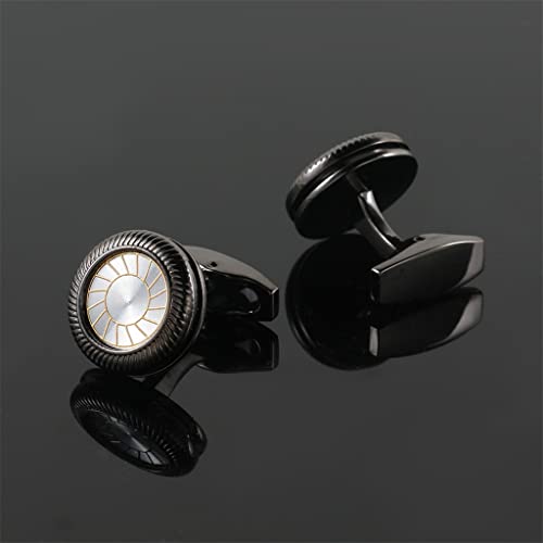 Black CD Piece Accessories Metal Cufflinks Men's French Alloy Brass Cufflinks (Color : A, Size : One Size) (A One Size)