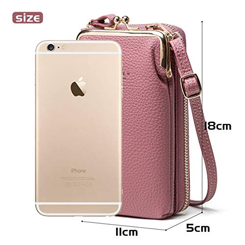 KINOUCHI Small Crossbody Bags Phone Purse for Women, PU Leather Shoulder Bag - Removable and Disassemble Shoulder Strap with Card Slot