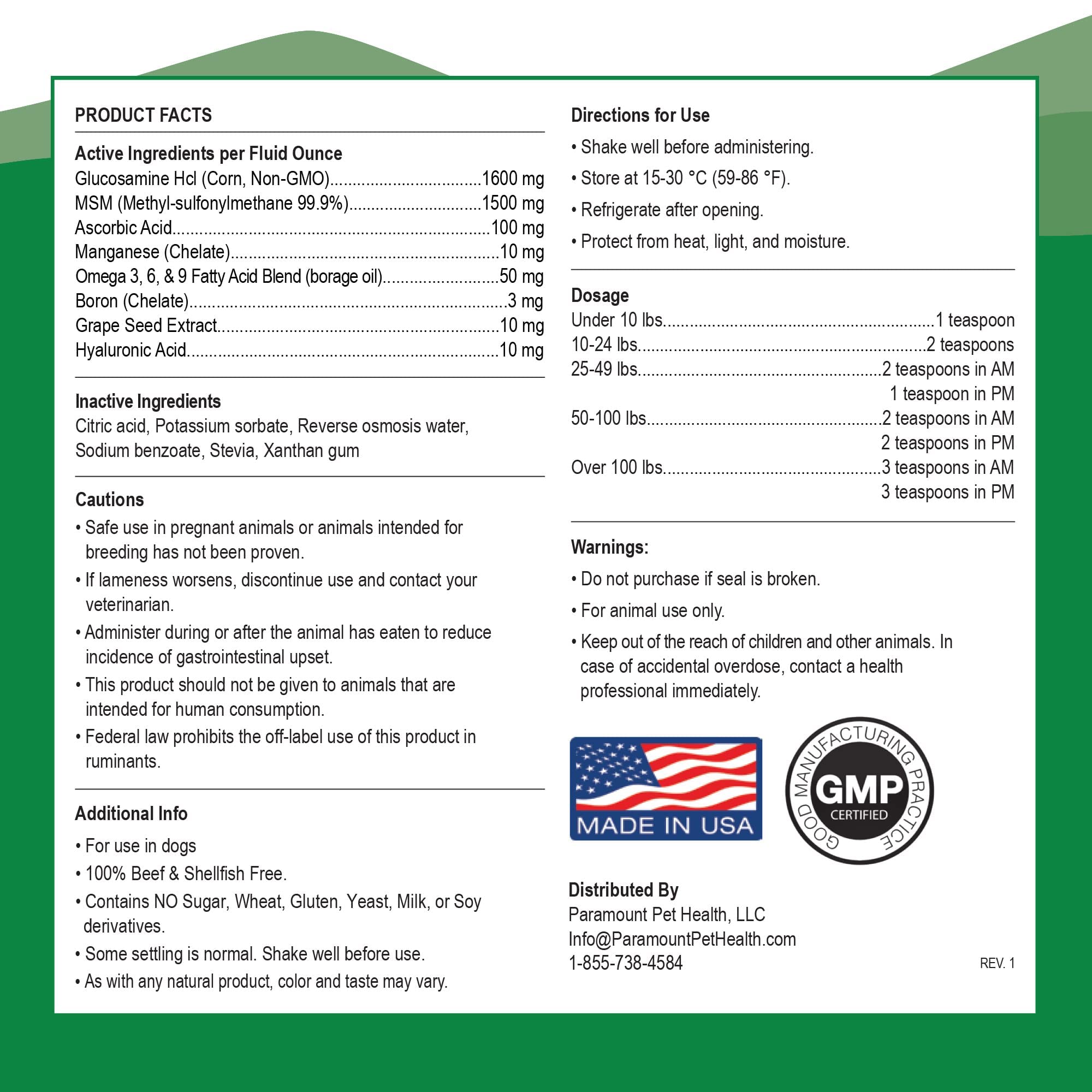 Vegetarian Glucosamine for Dogs - Vegetarian Glucosamine Without Shellfish - Msm Supplement for Pain - Vet Recommended Glucosamine Vegetarian - Arthritis Medicine & Glucosamine with Msm (16 oz)
