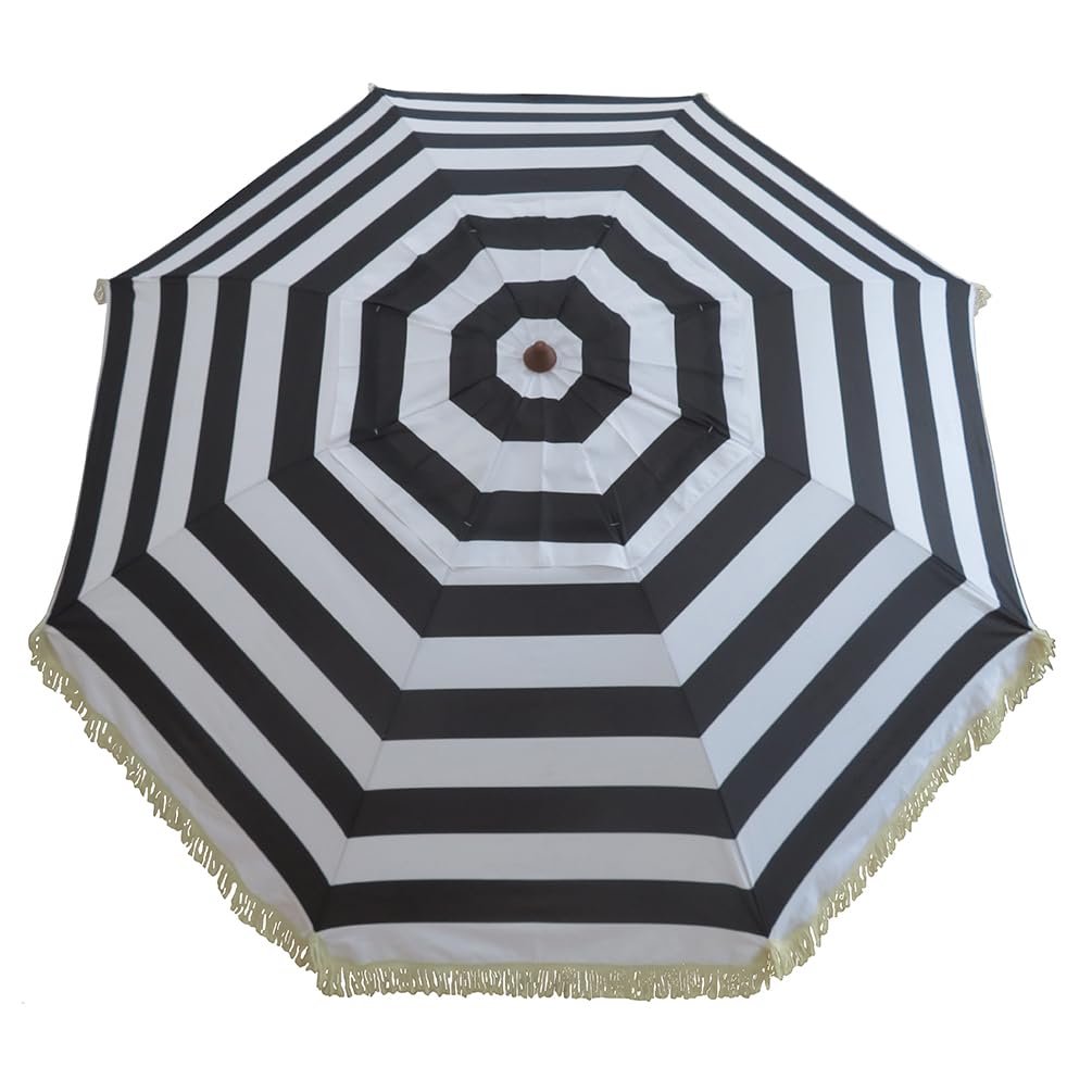 Bayside21 8 FT Tiki Umbrella Thatch Patio Umbrella Hawaiian Style Sunshade Aluminum Pole 16 Ribs UPF 50+ (8ft, Natural1)