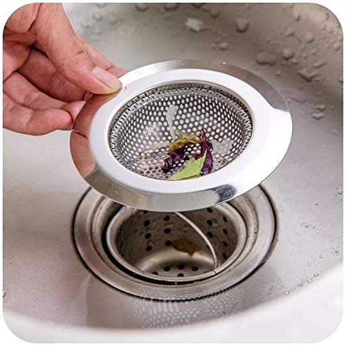 Drain Hair Catcher(3 Pack), Shower Drain Cover for Bathtub, Kitchen Sink Strainer, Stainless Steel Bathroom Sink, Drain Stopper Sizes 4.5"