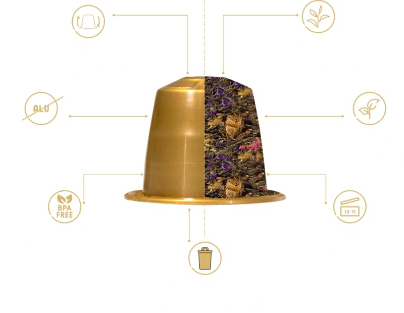 Tea Espresso Tea Capsules β 10 Capsules of Tea per Box- Leaf Tea- Made in Italy (China Jasmine) β Compatible with Nespresso Machines (Original Line)