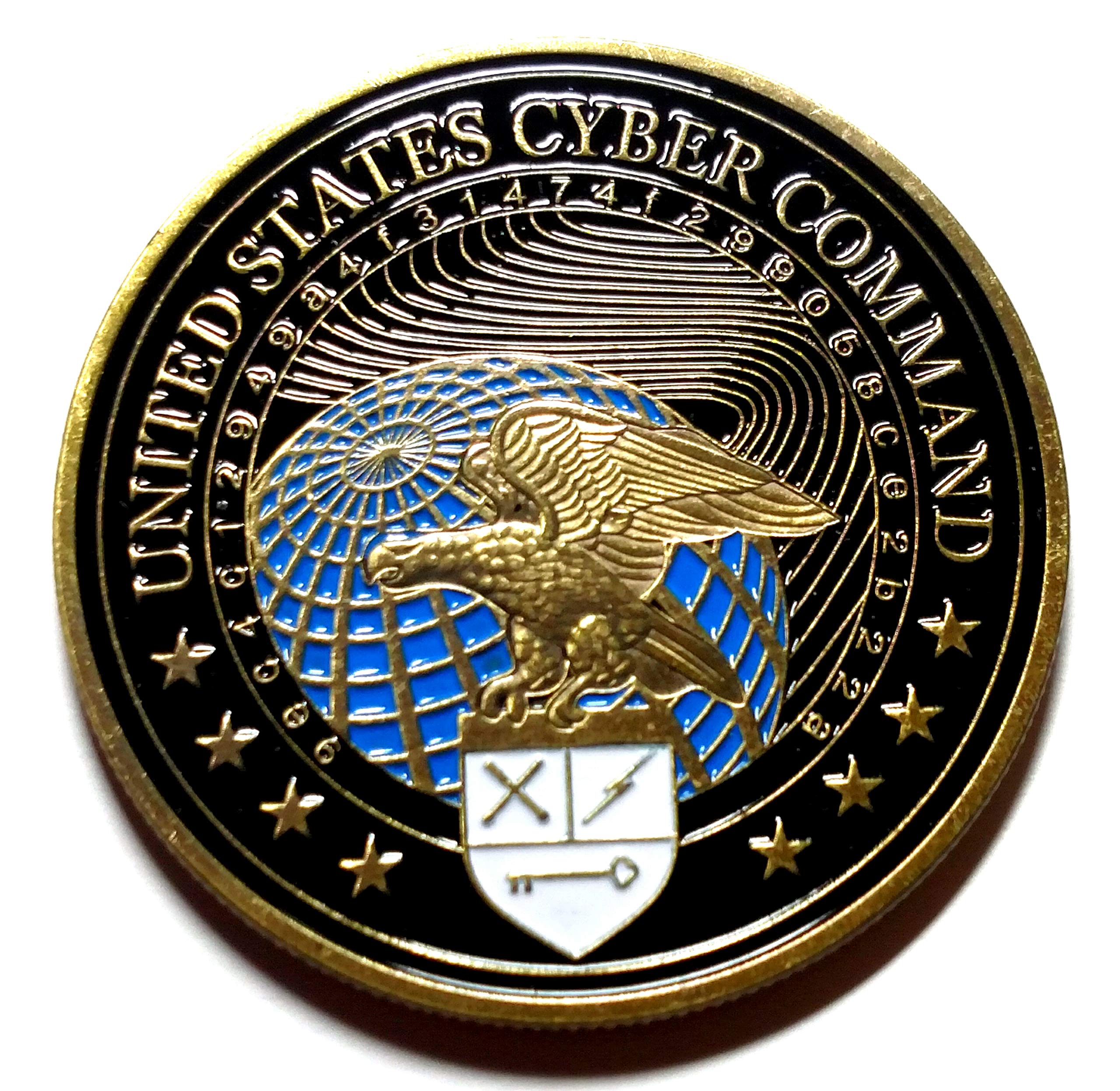 Cyber Command Military Family Large Colorized Challenge Art Coin