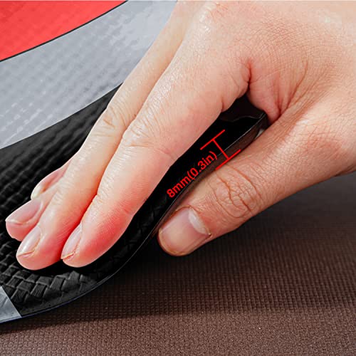 FNLNDO Red Black Grey White Kitchen Rugs and Mats Set of 2 Cushioned Anti Fatigue Kitchen Rugs Set Geometric Non-Skid Washable Kitchen Mats for Kitchen Sink Laundry