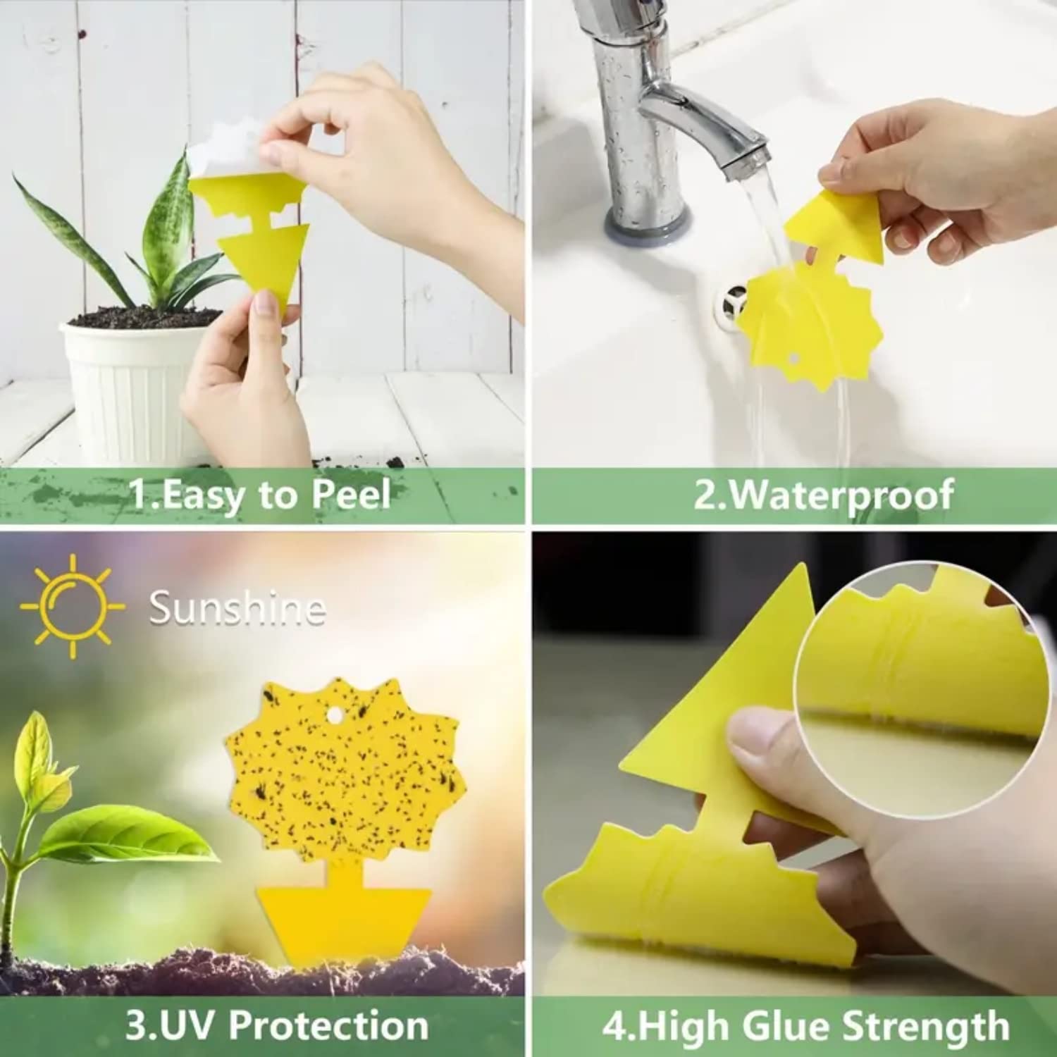 Springco 100 Pack Fruit Fly Traps Yellow Sticky Traps Gnat Sticky Traps for Indoor/Outdoorgnat Traps for House Indoor (95(95+4+1) 100pack)