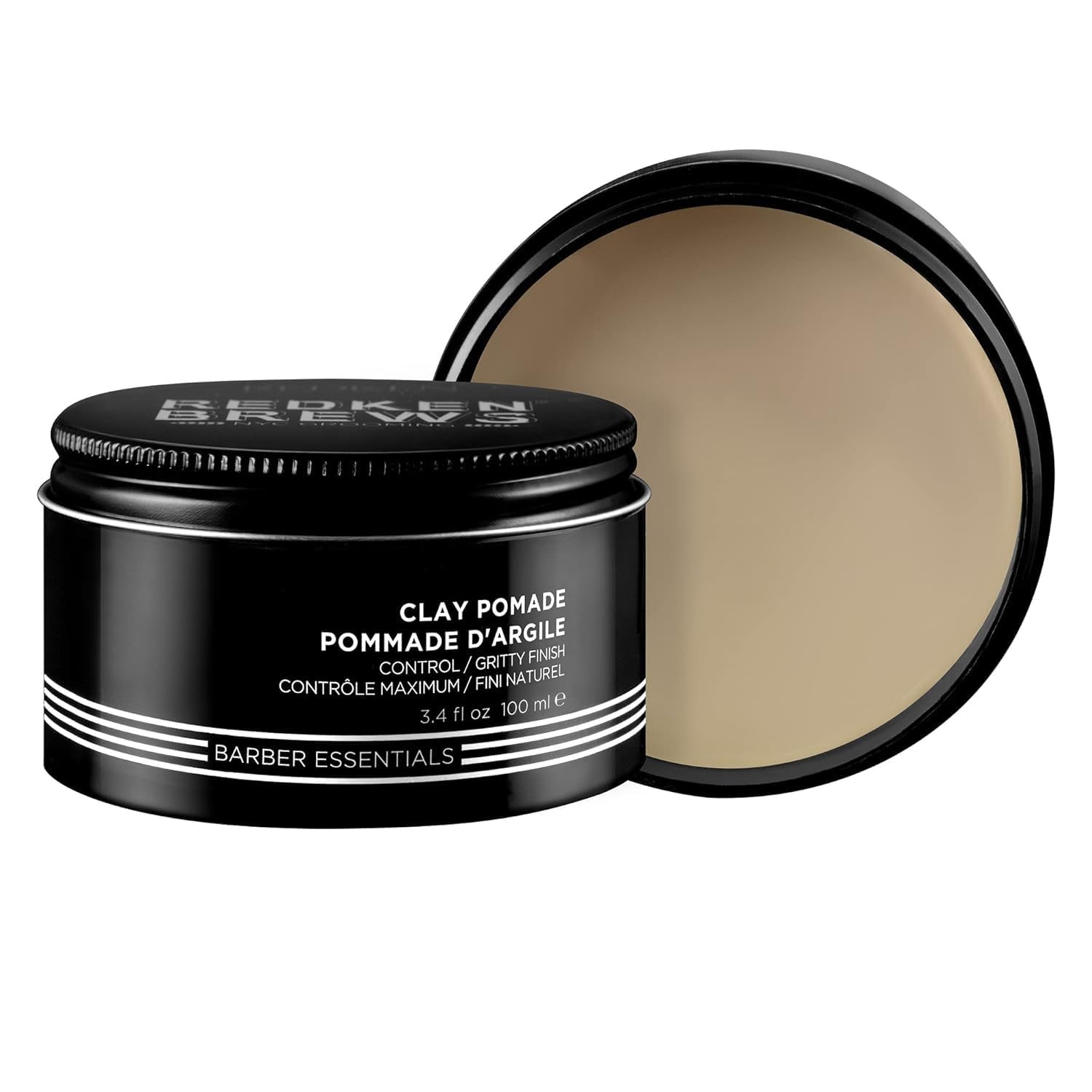 Redken Brews Clay Pomade For Men | Men's Volumizing Clay Pomade | Long-Lasting High Hold | Matte Finish | For Fine And Medium Hair Types | 3.4 Fl. Oz