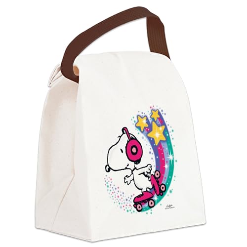 CafePress Snoopy Roller Skates Canvas Lunch Bag with Strap Handle