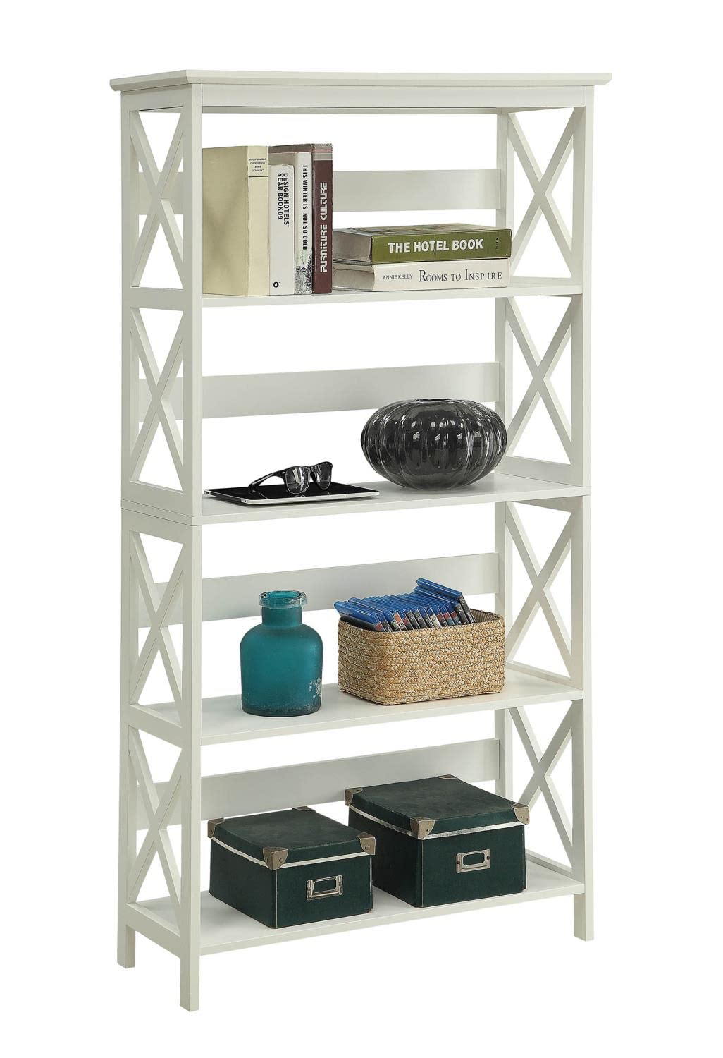 Convenience Concepts Oxford 5 Tier Bookcase, White