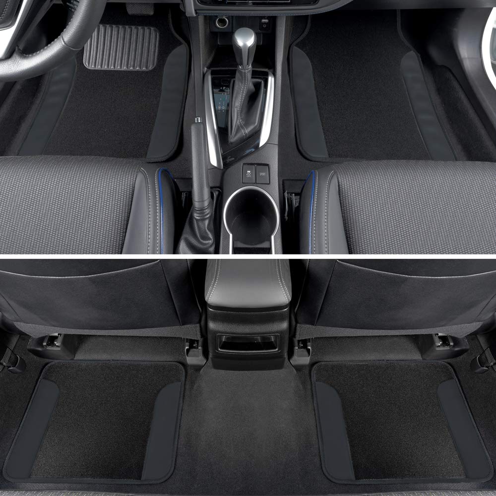 BDK carXS Forza Series Light Gray Seat Covers Full Set Combo with Car Floor Mats β Front and Rear Bench Seat Cover & Floor Mat Protector Set, Interior Covers for Auto Truck Van SUV