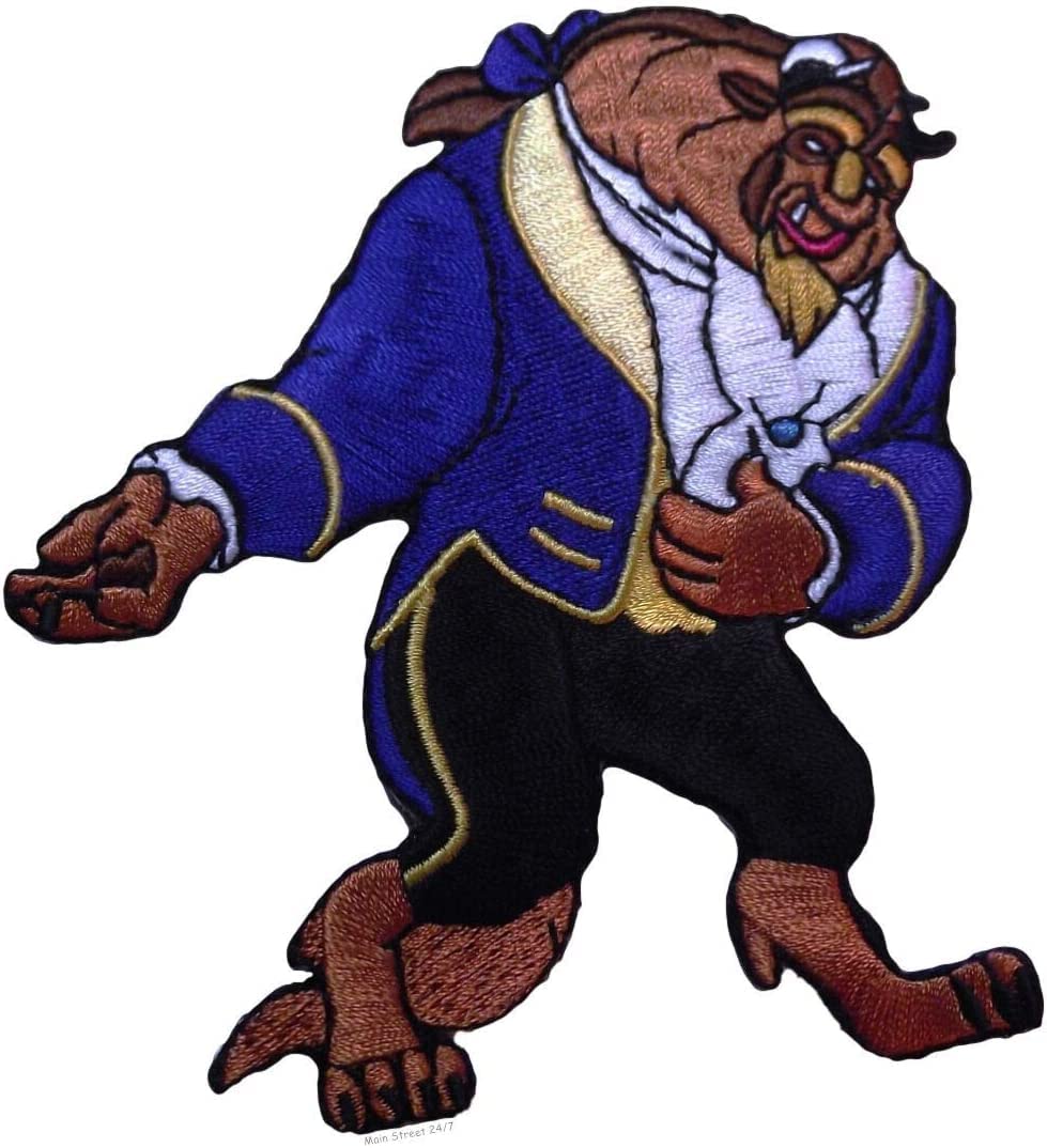Beauty and The Beast Character Set of 3 Embroidered 4 Inch Tall Iron on Patches