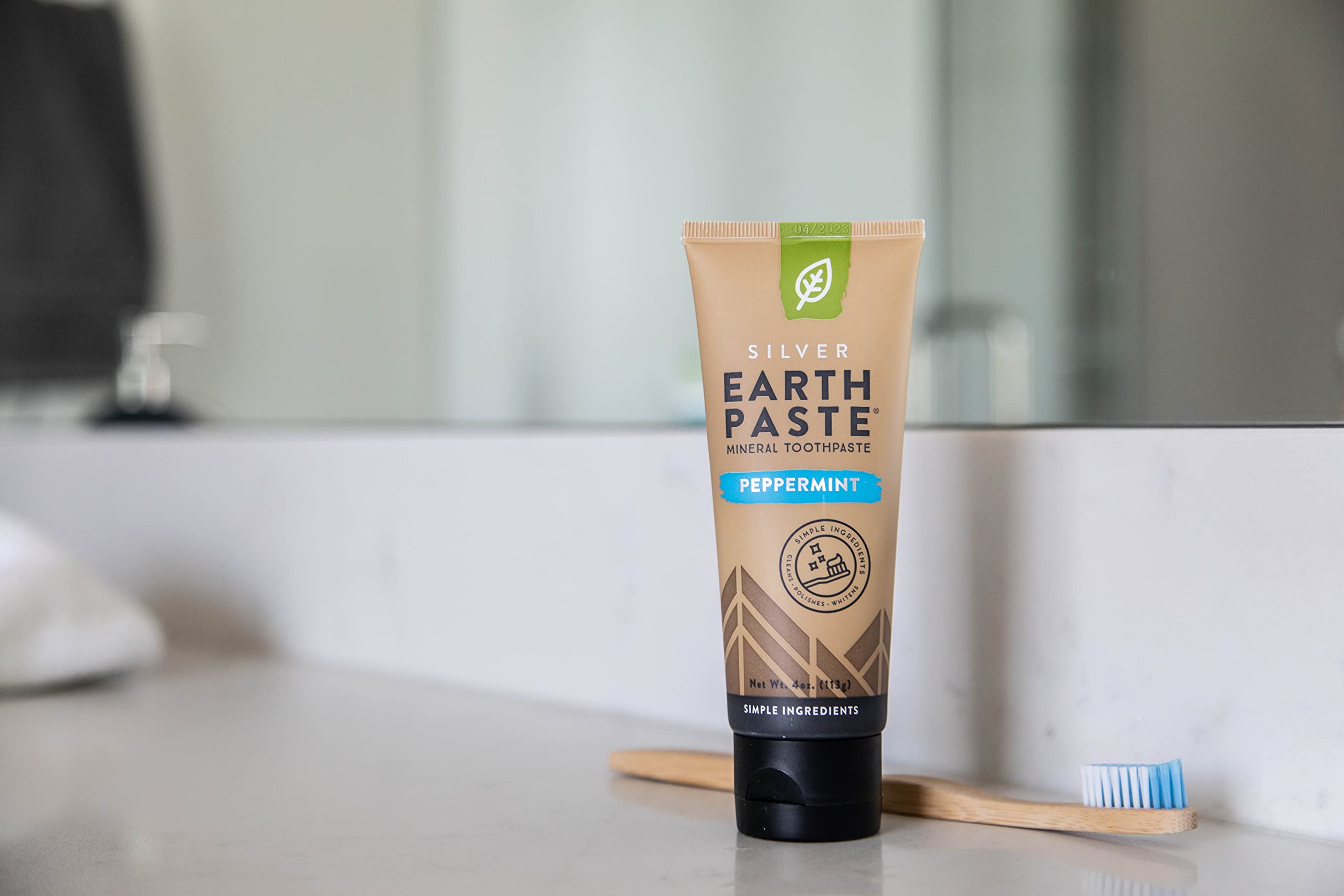 Redmond Earthpaste - Natural Non-Flouride Toothpaste, Peppermint, 4 Ounce Tube (1 Pack)