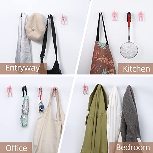 CRSWHA 5 Pack Dog Tail Coat Hooks for Wall,Black Plastic Wall-Mounted Hat Hanger Hooks,Cute Towel Hooks for Bathroom,Decorative Dog Butt Wall Peg for Hanging Coats,Bags,Key,Purse,Dog Leash