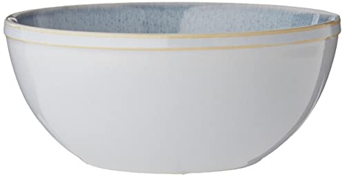 Corelle Stoneware 12-Pc Dinnerware Set, Handcrafted Artisanal Double Bead Plates and Bowls, Solid and Reactive Glazes, Dining Plate Set, Nordic Blue