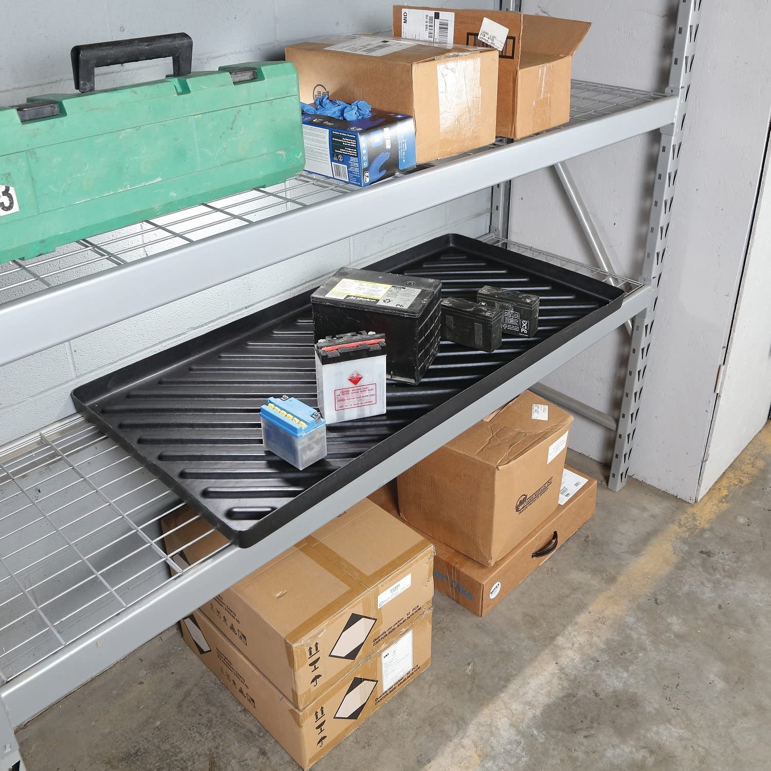 PIG Containment Tray - 49.25" L x 25.25" W x 2" H - 9 gal. Sump Capacity - PAK124-BK