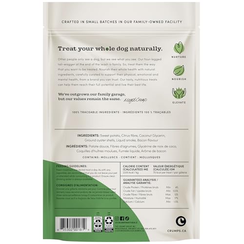 Crumps' Naturals Bacon Dental Dog Treats (10 count), 7"