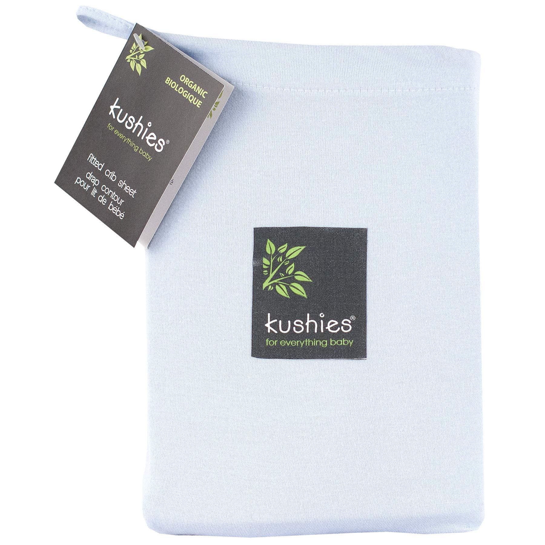 Kushies Organic Jersey Crib Fitted Sheet, White