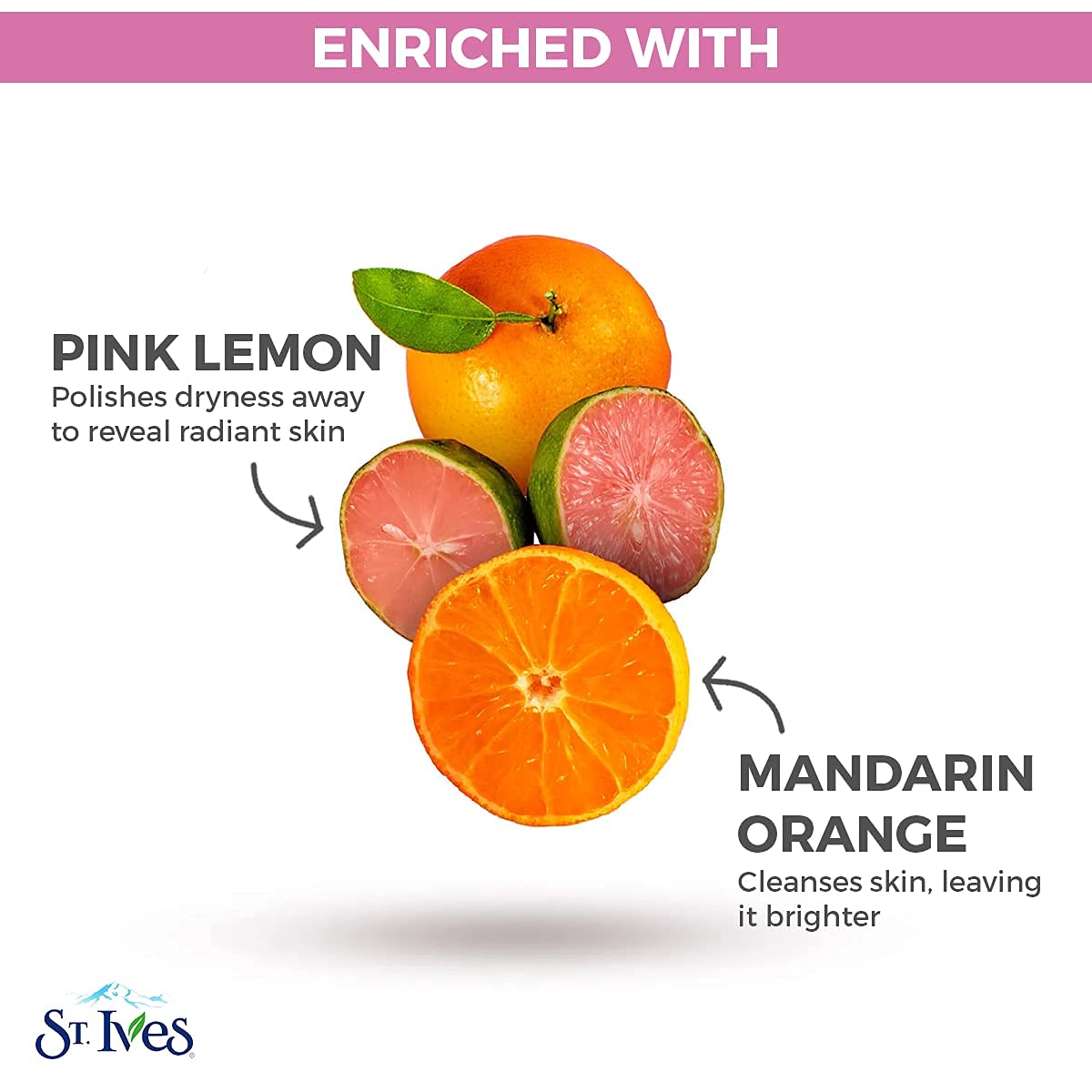 St. Ives Radiant Skin Pink Lemon and Mandarin Orange Face Scrub 6 oz (Pack of 2)
