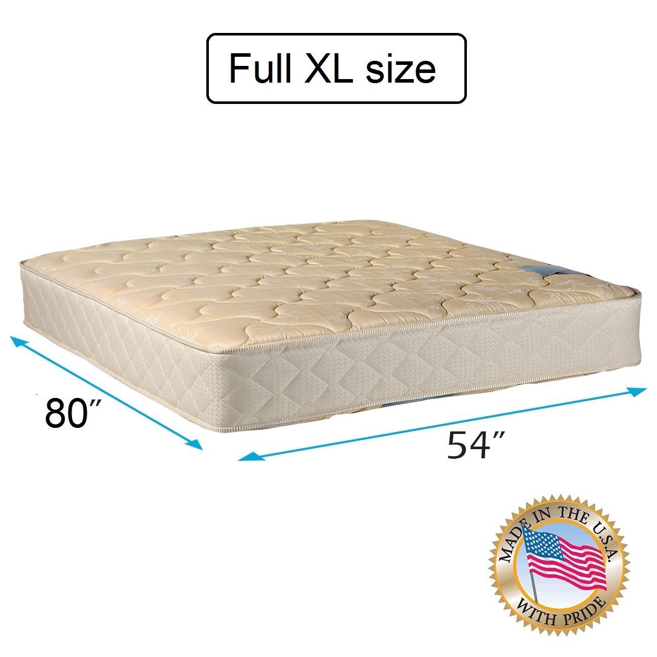 Dream Solutions USA Chiro Premier Orthopedic (Beige) Full XL - 54"x80"x9" Mattress Only - Fully Assembled, Good for Your Back, Long Lasting and 2 Sided