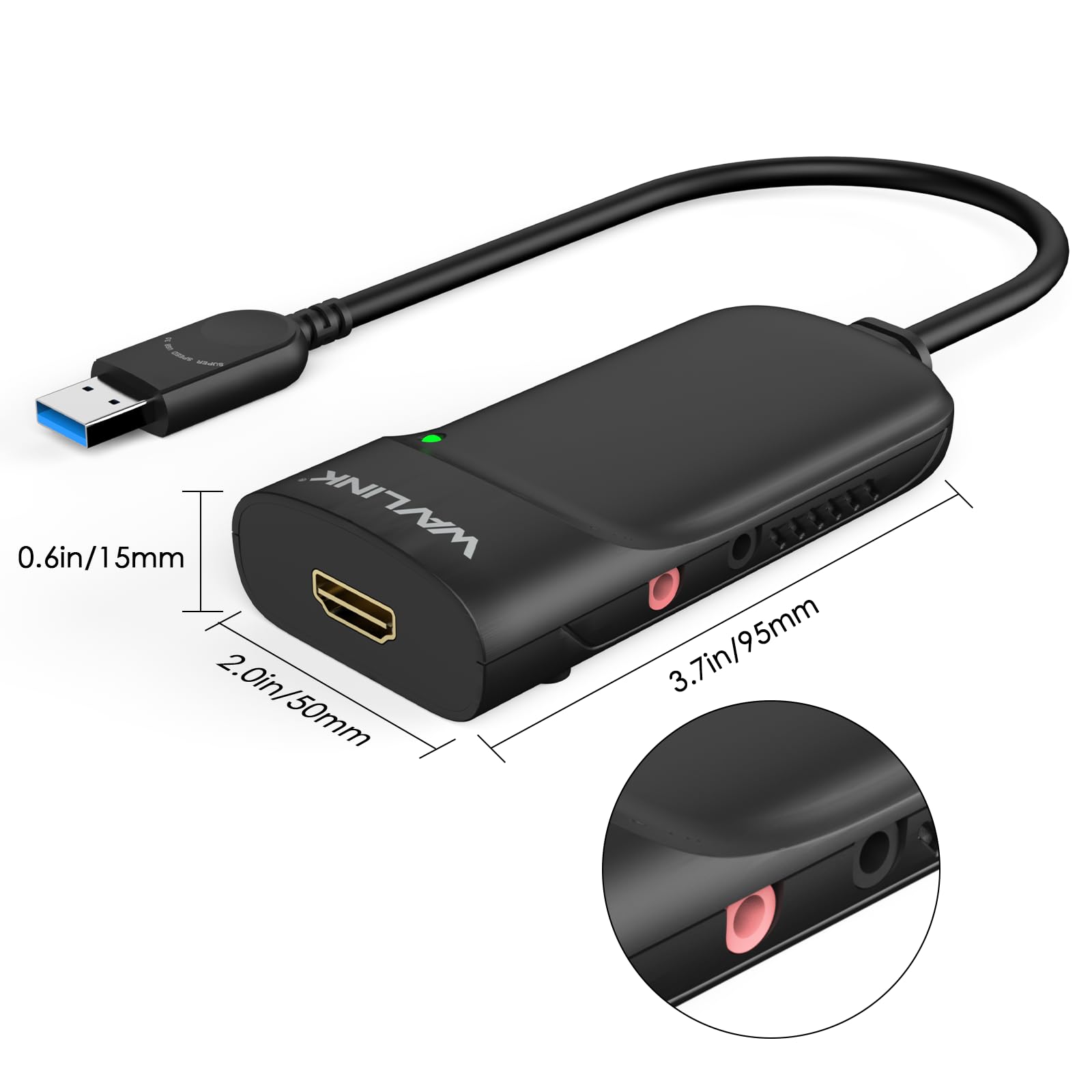WAVLINK USB 3.0 to HDMI Universal Video Adapter, Displaylink Chips Supports up to 6 Monitor displays, Compatible with Windows, MacOS, Ubuntu 20.04,22.04,LTS, ChromeOS-Upgrade Version