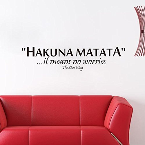 Removable Vinyl Quotes Saying Hakuna Matata…Its Means No Worries, The Lion King Wall Stickers Murals, Home Décor, Offices Decor, Kids Rooms Decals for Children Rooms